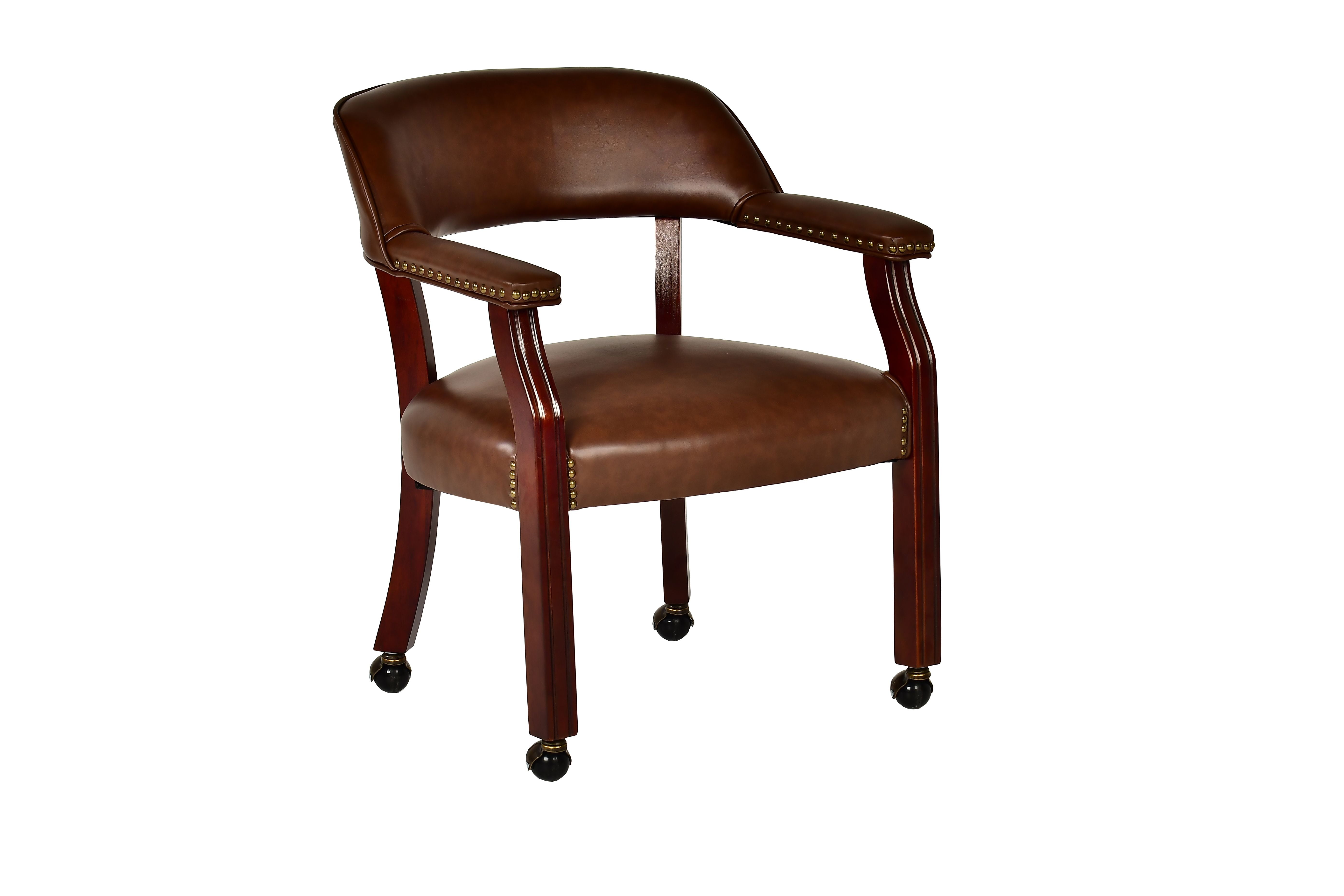 Accent Chairs Tournament - Arm Chair With Casters - Dark Brown,Fabric ...