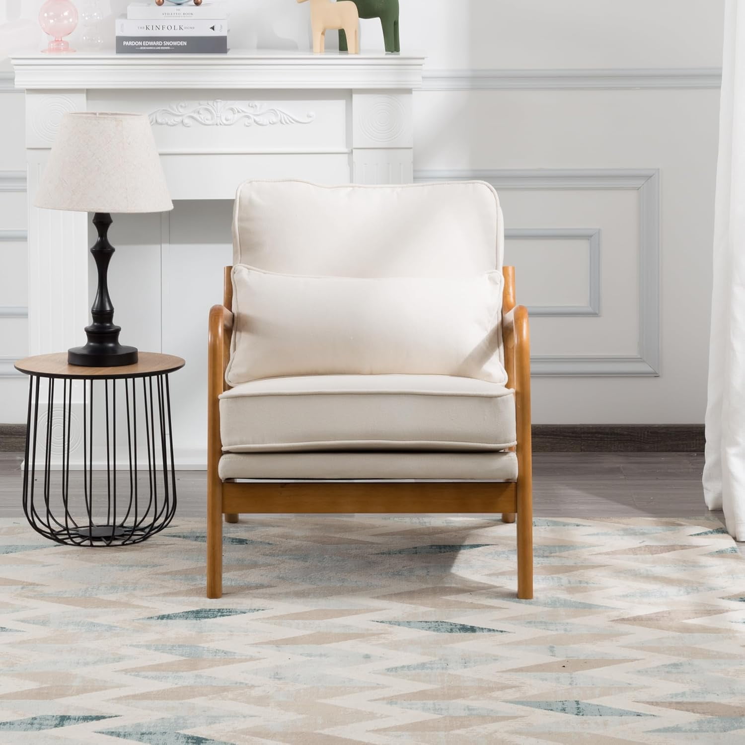 Accent Chairs,Upholstered Mid Century Modern Lounge Fabric Chairs Reading Chairs Side Sitting ...