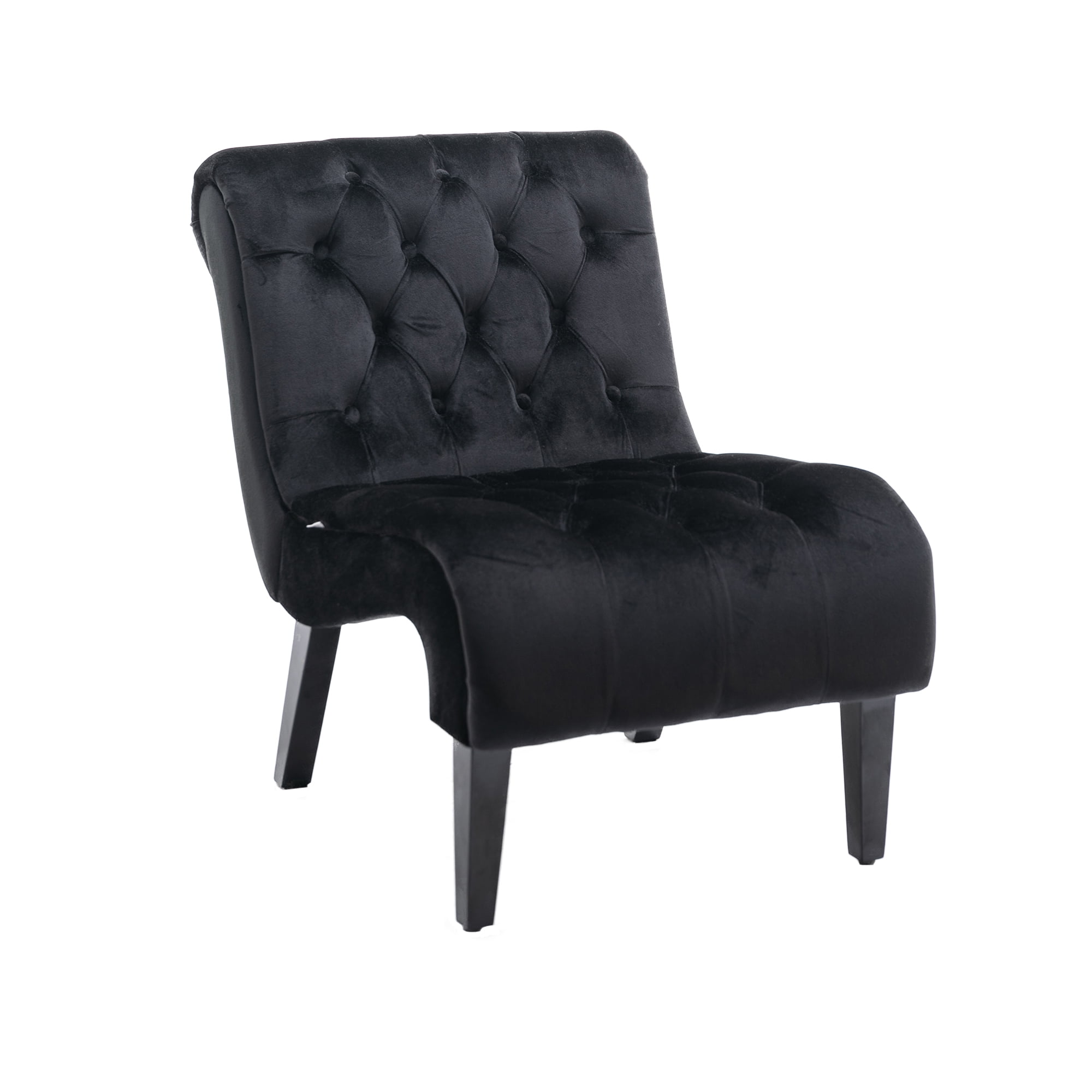 Accent Chairs, Velvet Upholstered Single Sofa Chair with Button Tufted ...