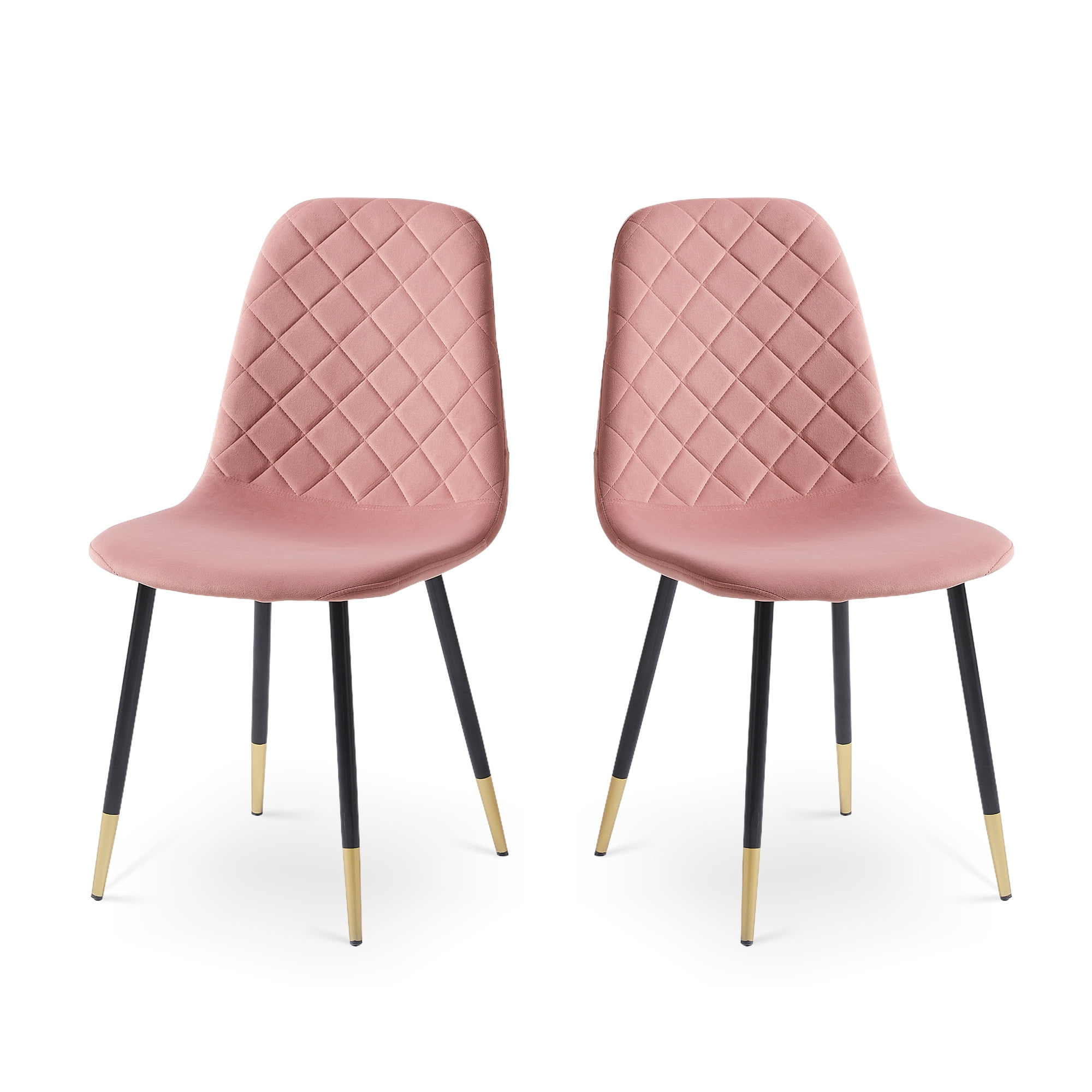 Accent Chairs with Golden Color Metal Legs, Table Chairs Velvet Tufted ...