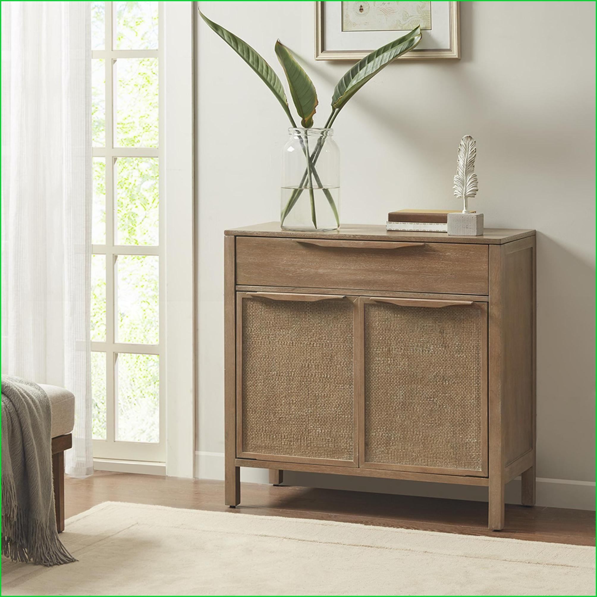 Accent Chests: Coastal Solid Wood 2-Door Cane Webbing Accent Chest ...