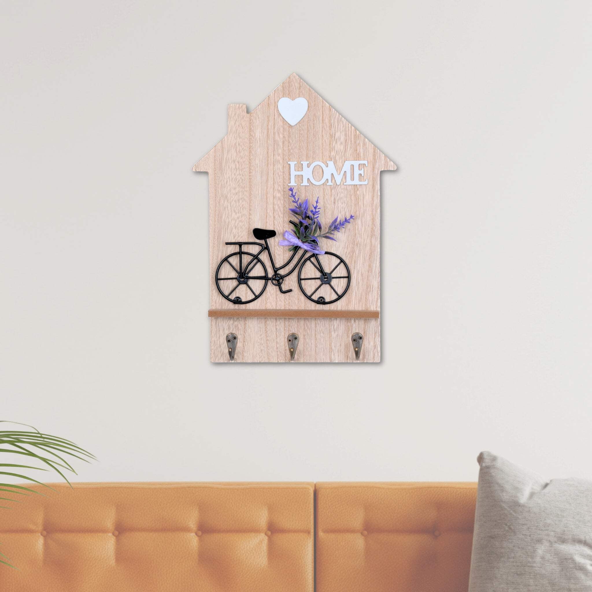 Accent Collection Farmhouse Cycle Wood Key Holder rack, Wall Décor for ...