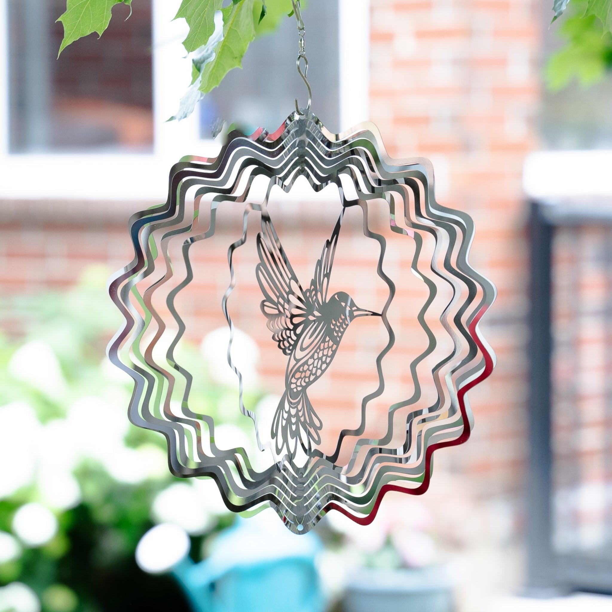 Accent Collection Twisted Metal Hummingbird Wind Spinner for Garden ...