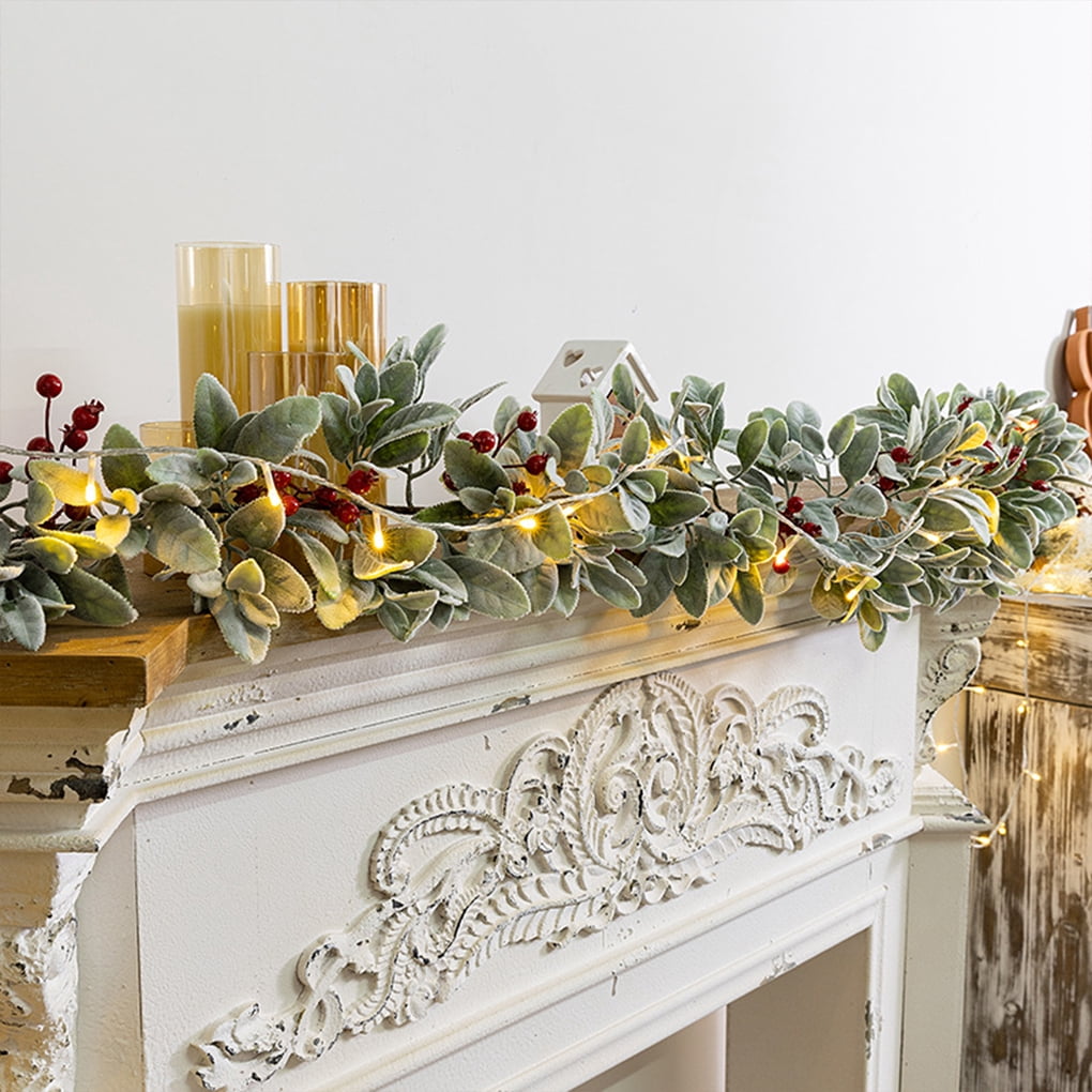 Accent: Durable Red Berry Garland with Foliage – Ideal for Mantels ...