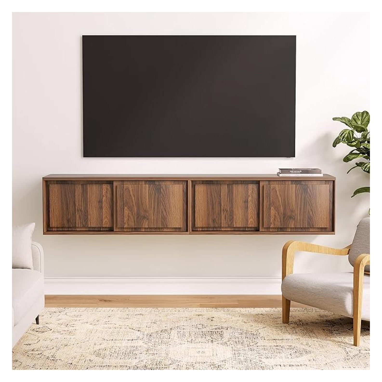 Accent Floating Nightstands Set of 2, Modern TV Stands Wall Mounted ...