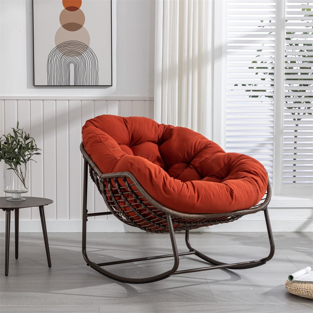 Accent Glider Rocking Chair, Modern Upholstered Living Room Chairs with ...
