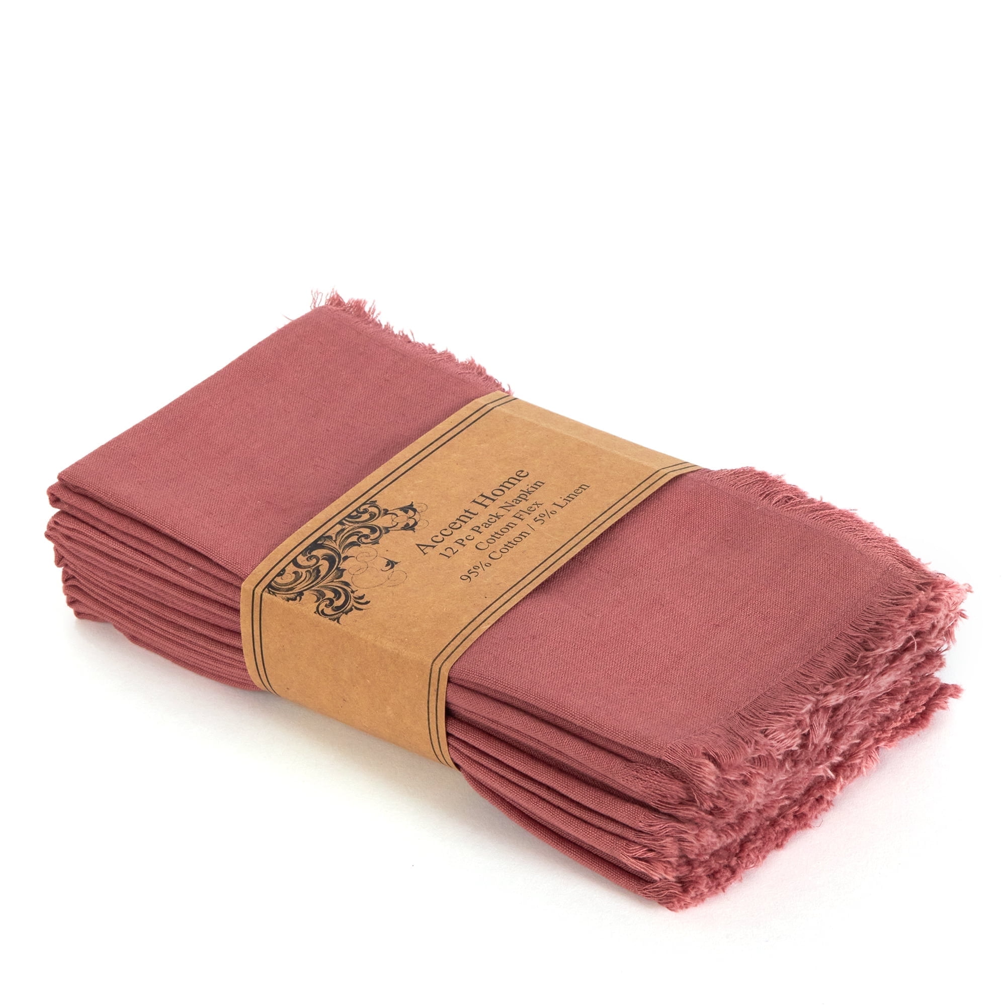Accent Home 100% Cotton Linen Napkin Set of 12 18x18 inch Dinner ...