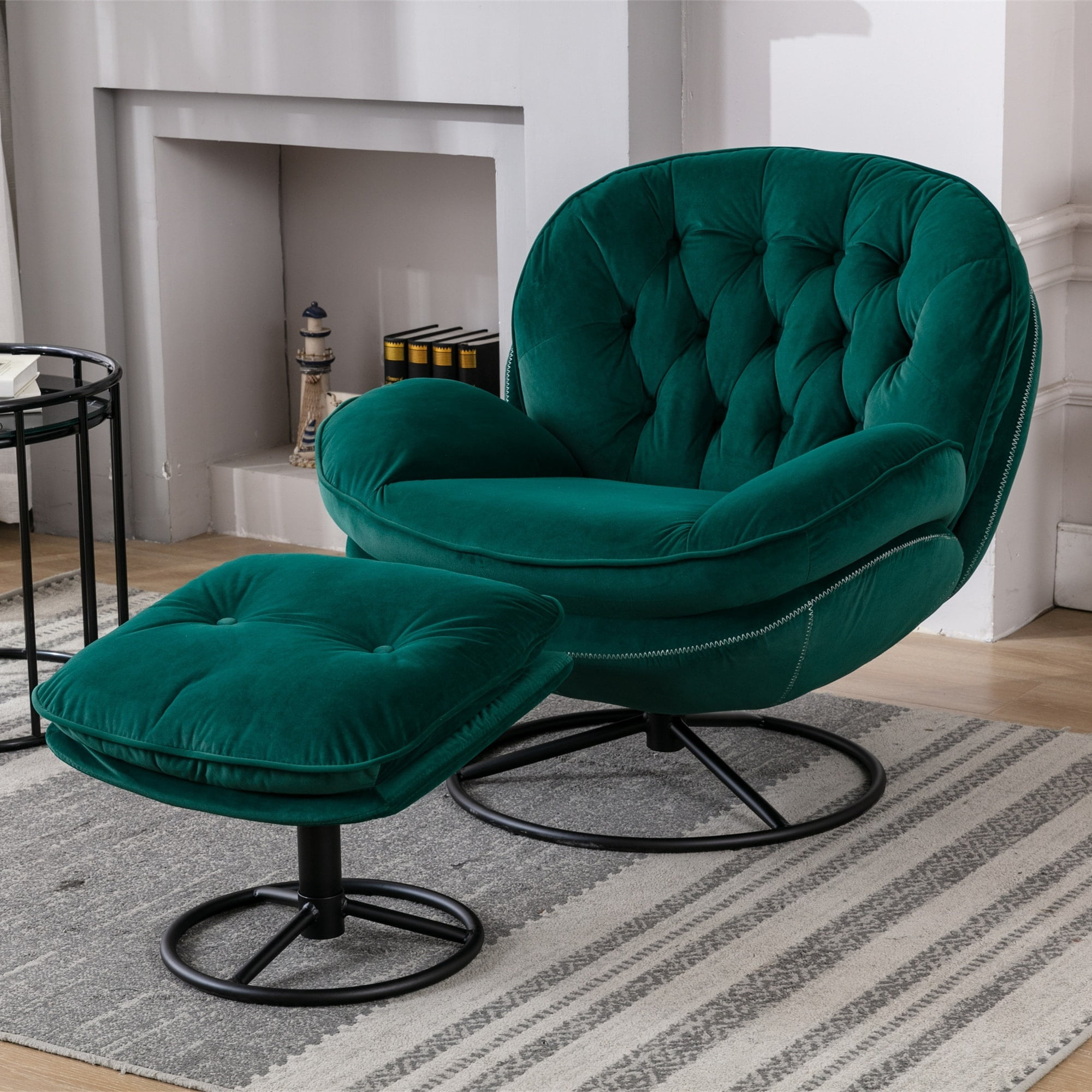 Accent Living room TV Chair with ottoman Green-2. - Walmart.com