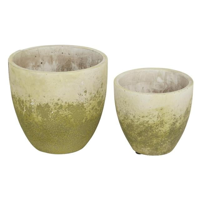 Cement Flower Pot Set - Weathered Look - Walmart.com