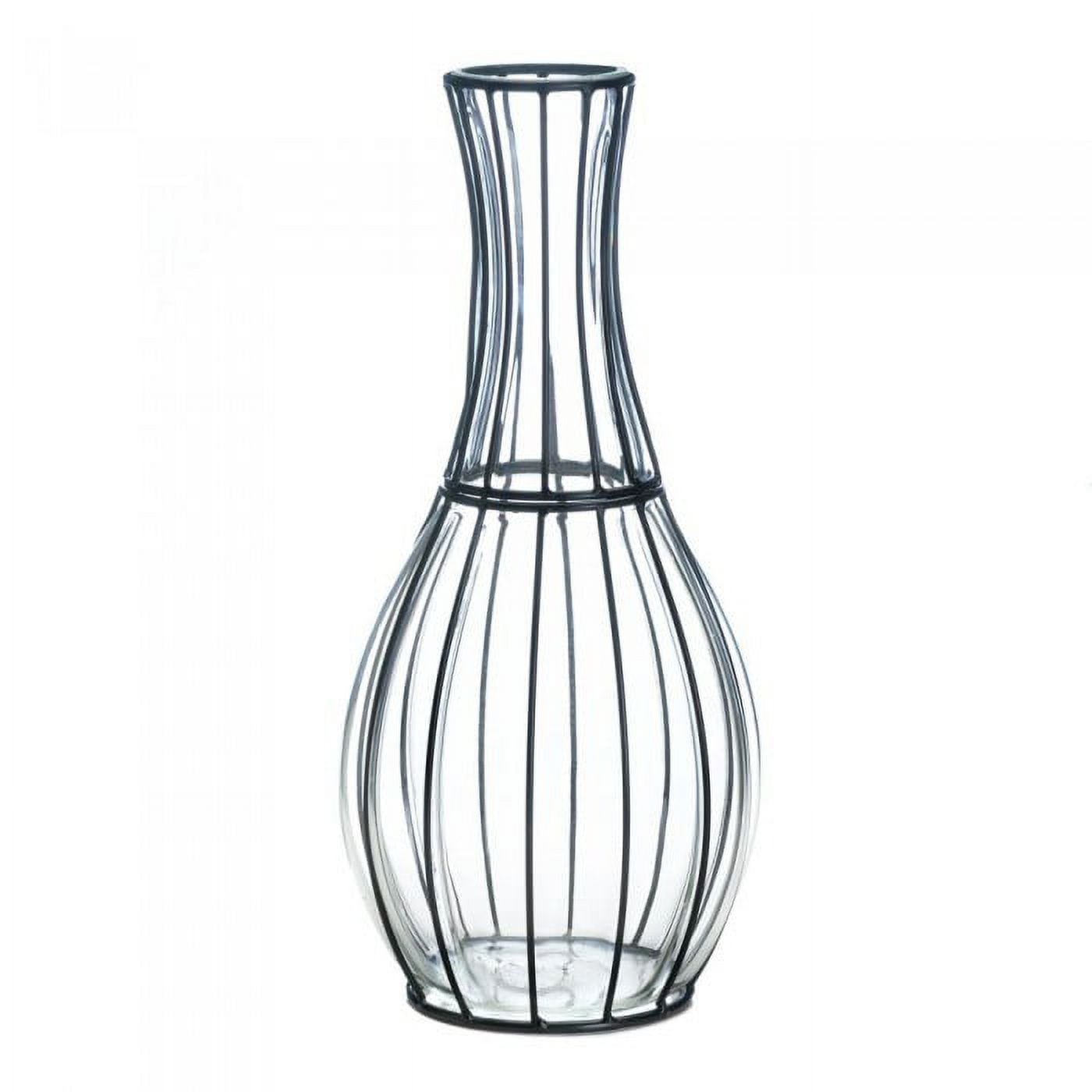 Accent Plus Tall Glass And Metal Vase - Walmart.com