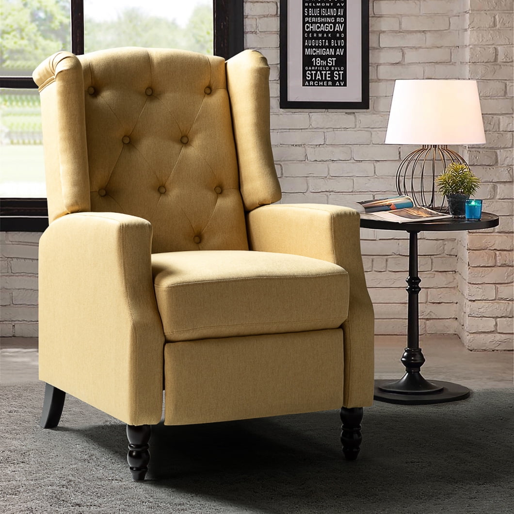 Accent Recliner Chair, Modern Button Tufted Wingback Push Back Recliner ...
