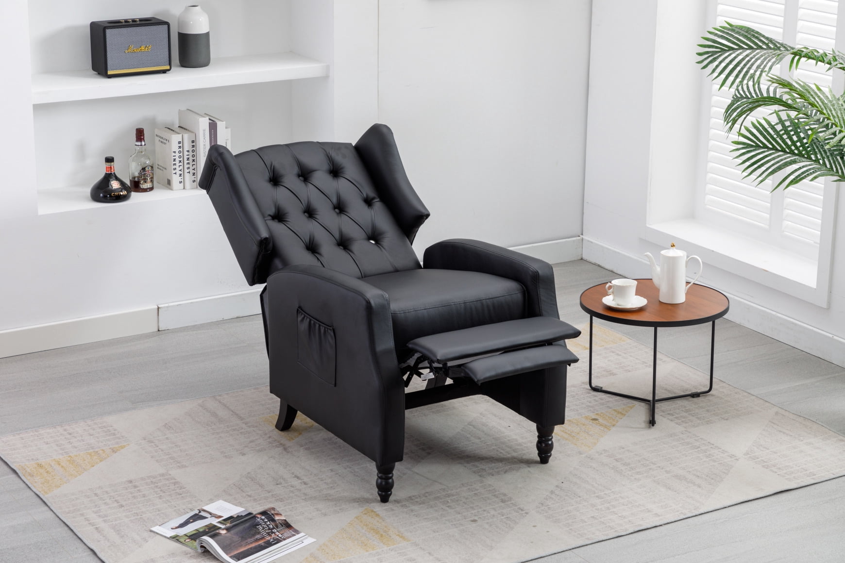 Accent Recliner Chair with Put-Out Ottoman, Comfortable Upholstered ...