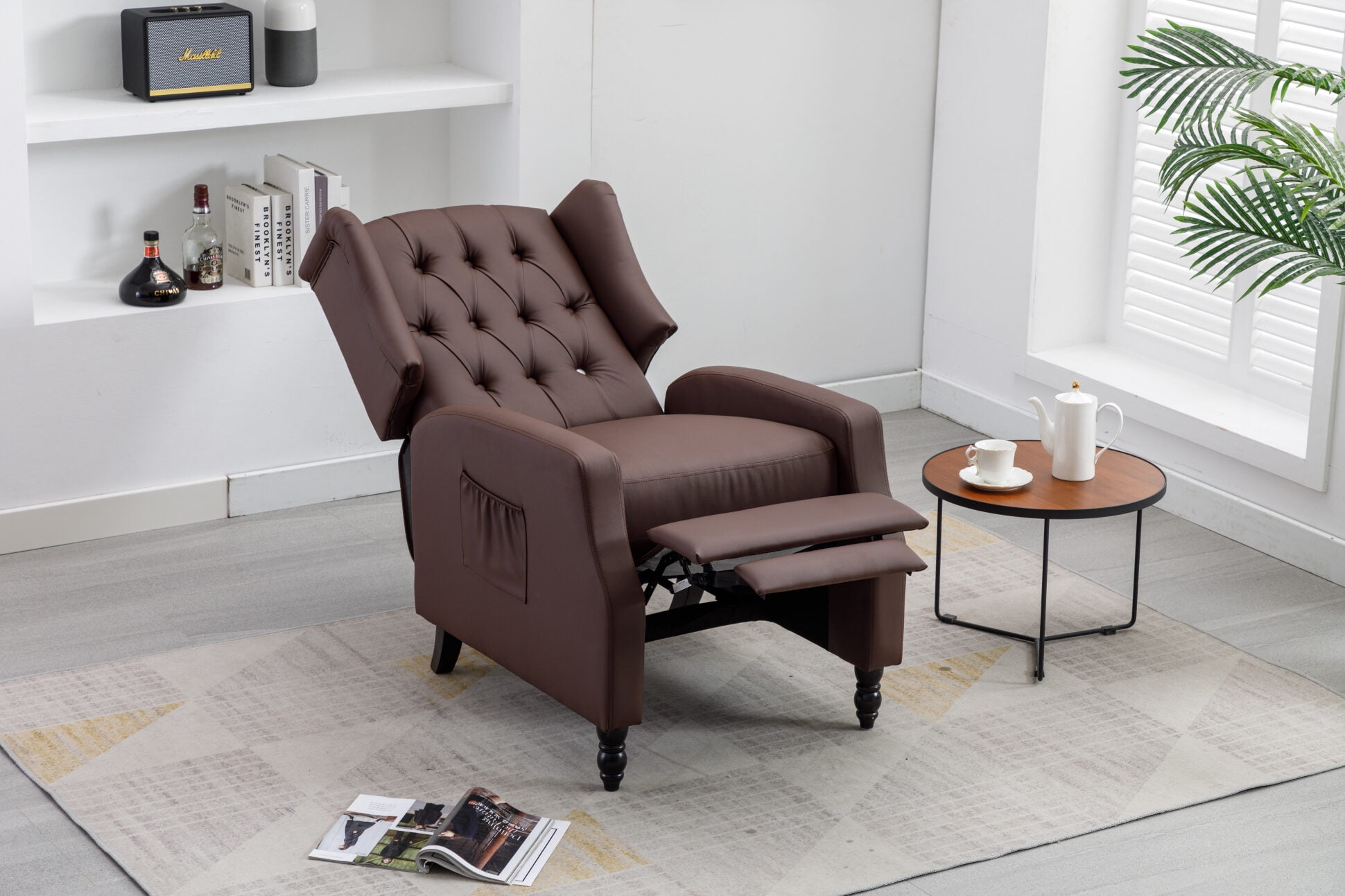 Accent Recliner Chair with Put-Out Ottoman, Modern Comfy Upholstered ...