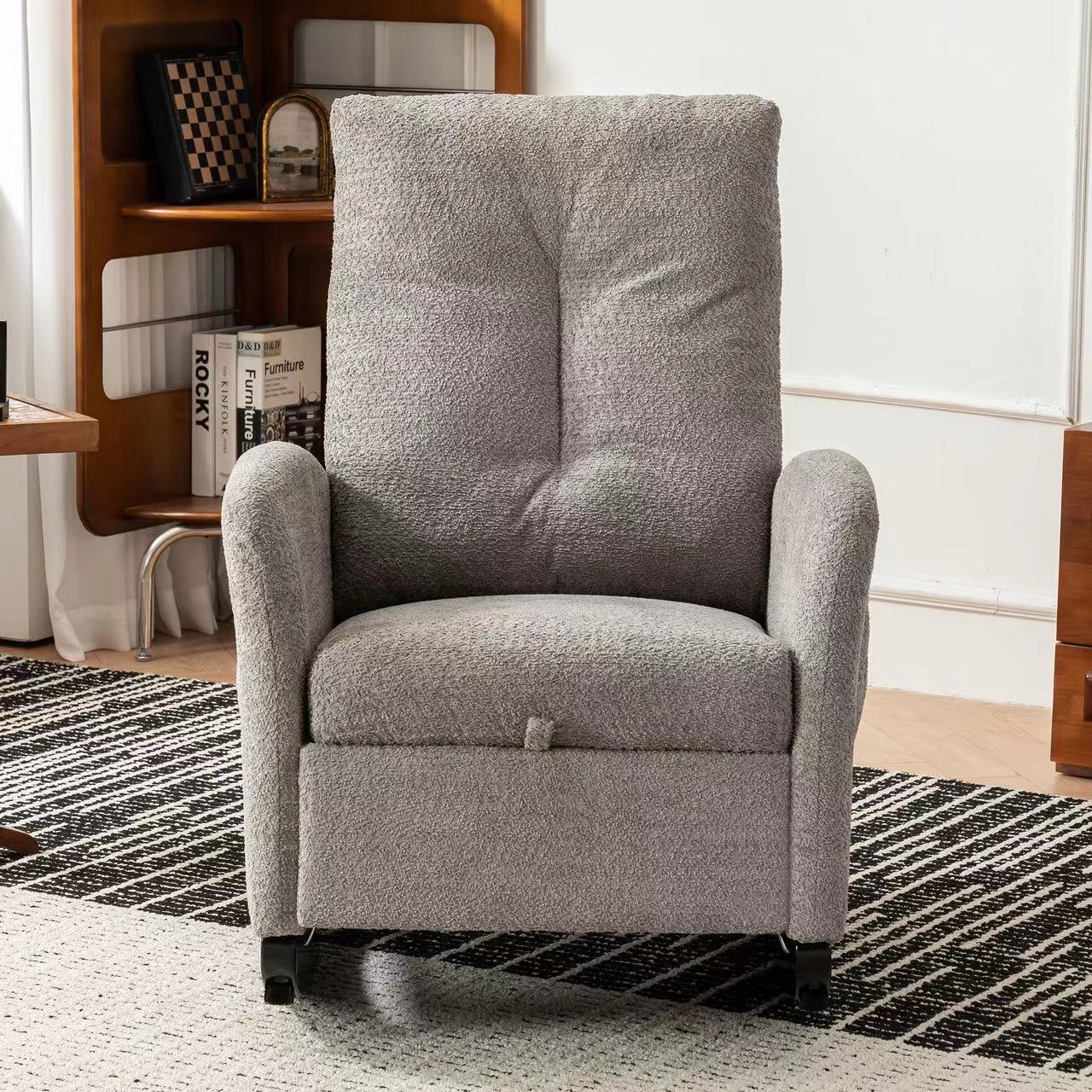 Accent Rocking Chair, Rocker Recliner Chairs with Wood Legs And Side ...