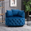 MOONMISS Corduroy Upholstered 360°Swivel Comfortable Round Barrel Chair ...