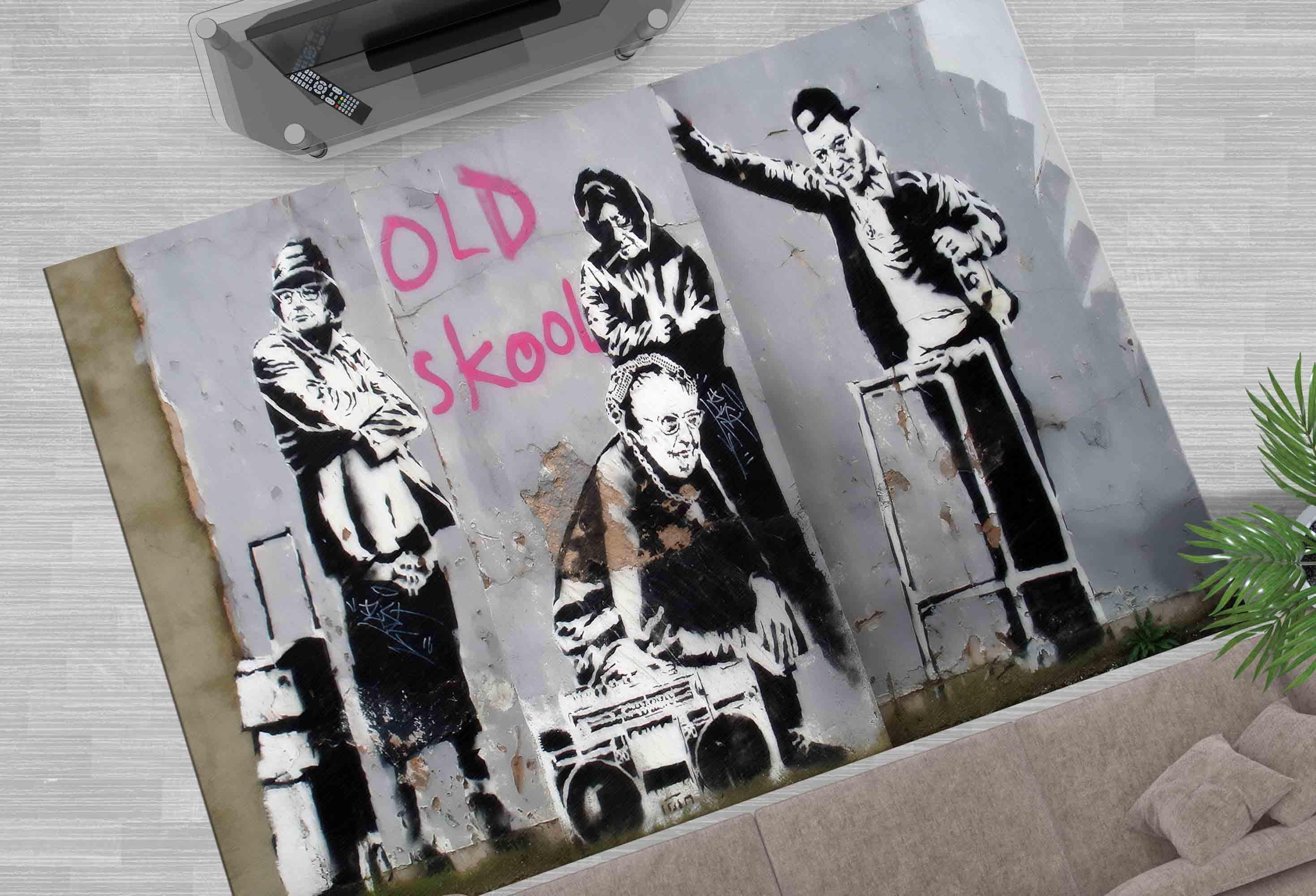 Accent Rugs, Banksy Rug, Banksy Old Skool Rugs, Iconic Banksy Old Skool ...