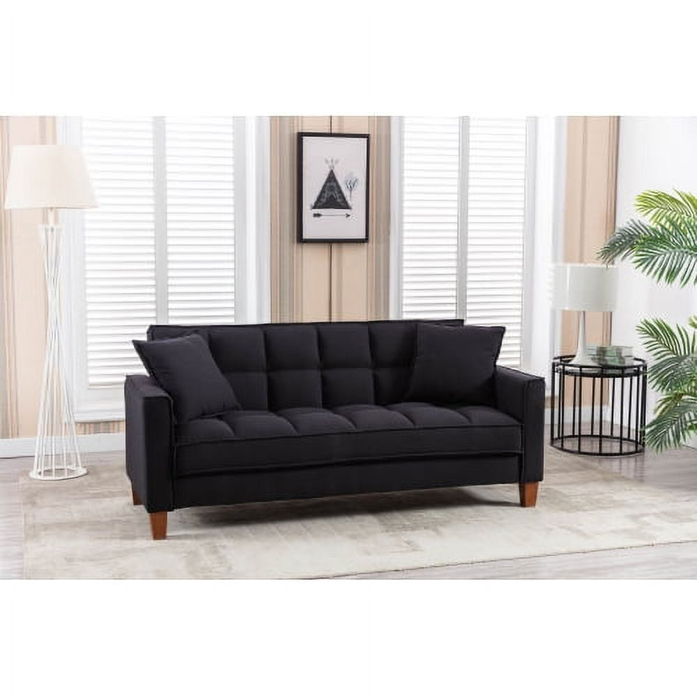 Accent Sofa,Modern Upholstered Accent Sofa with Wooden Legs and 2 ...