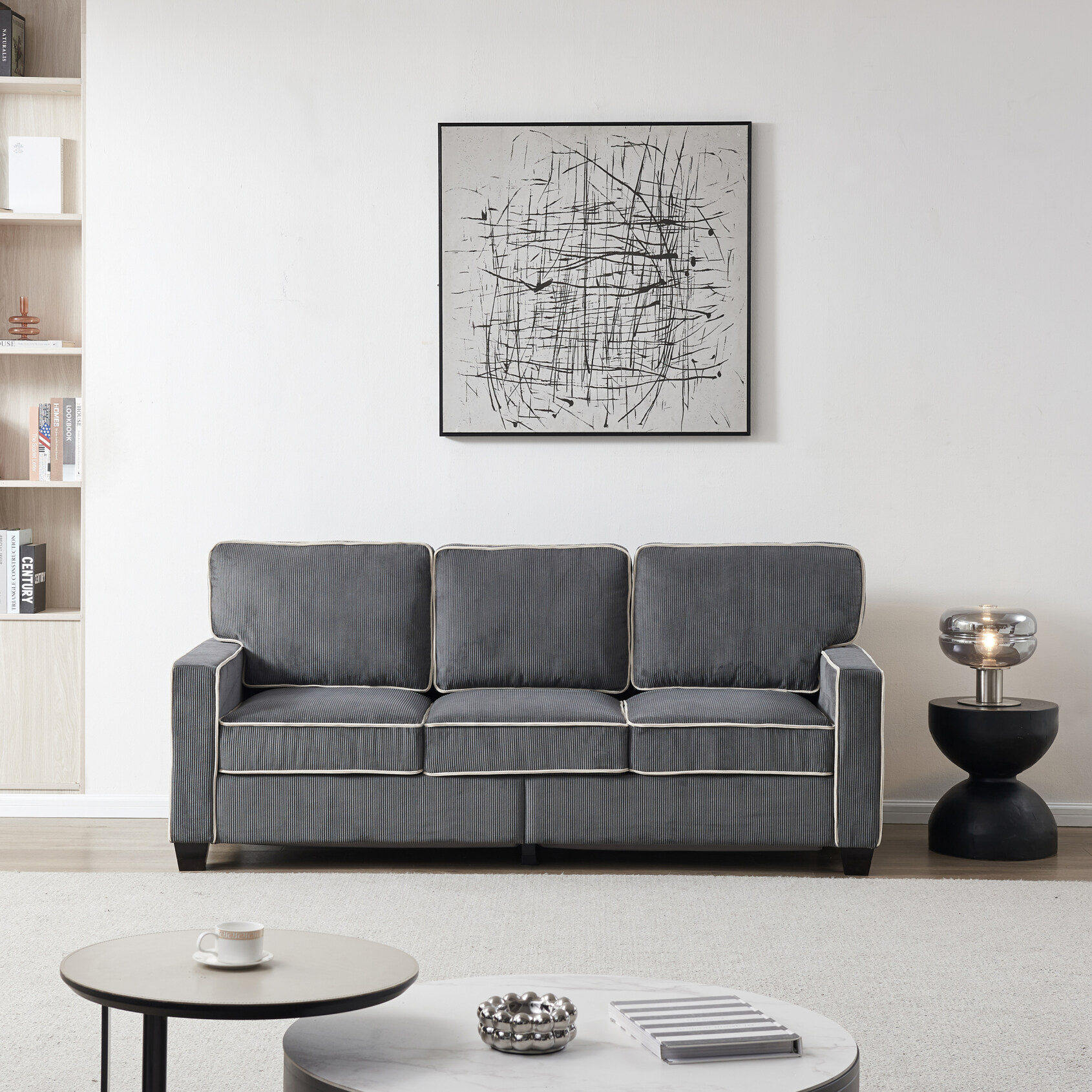 Accent Sofa with Storage, Modern Living Room Sofa with Sturdy Frame ...