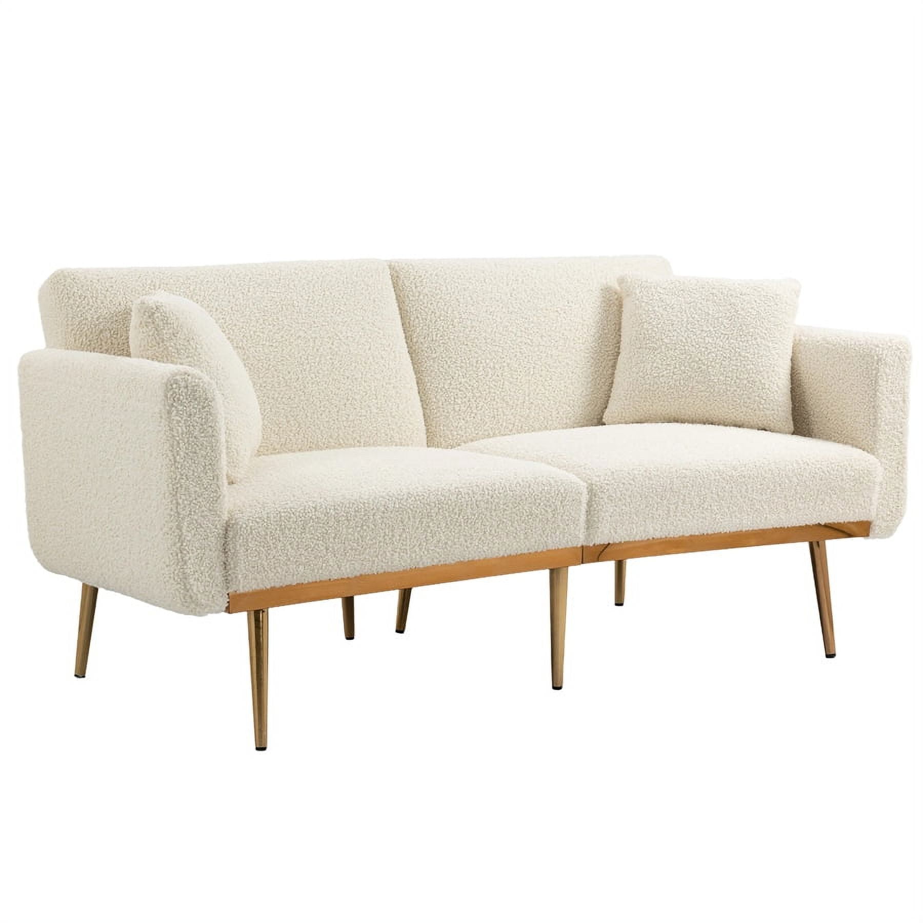 Accent Sofa, Velvet Sofa with Adjustable Backrest, Armrest, Loveseat ...