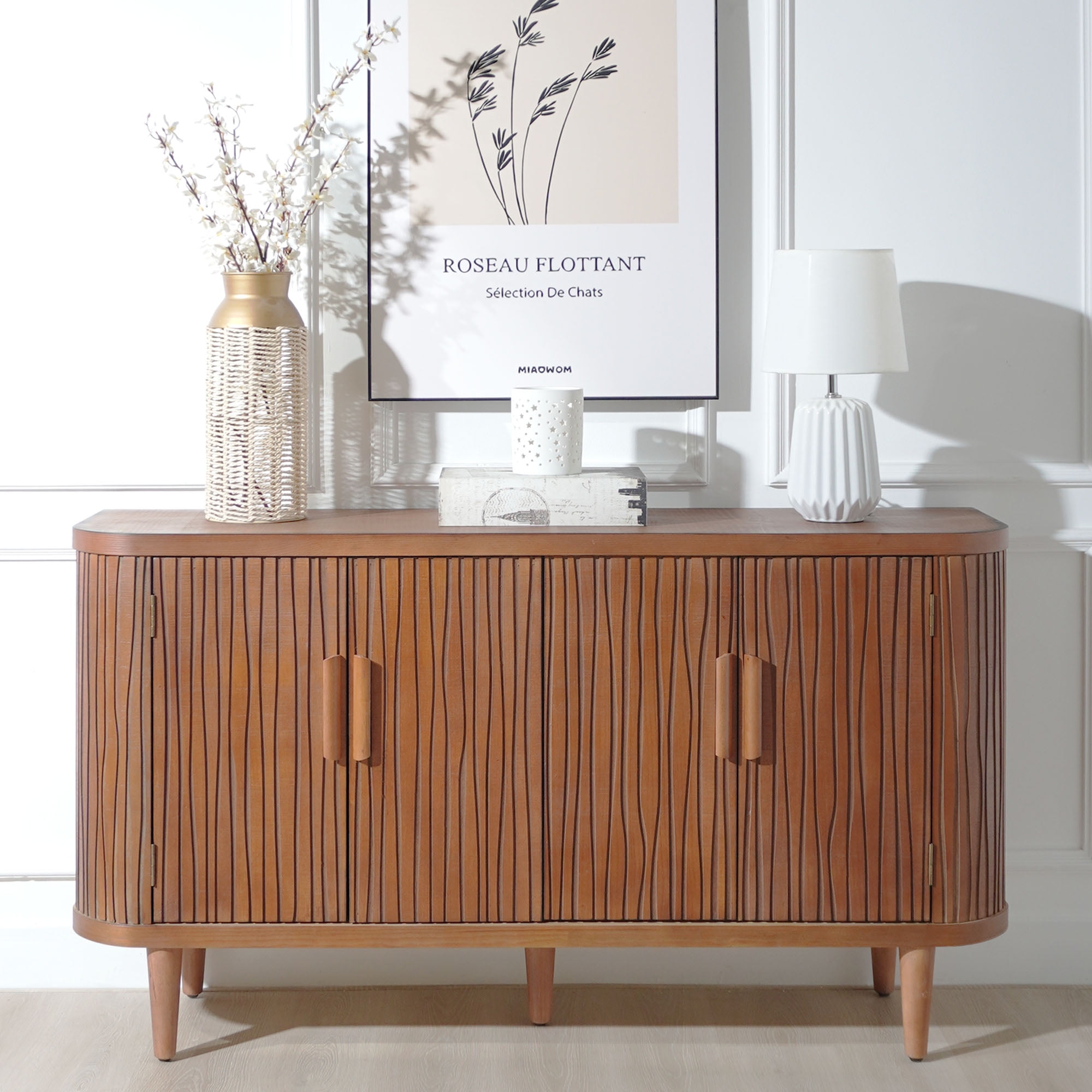 Accent Storage Cabinet, Modern Accent Buffet Cabinet with Adjustable ...