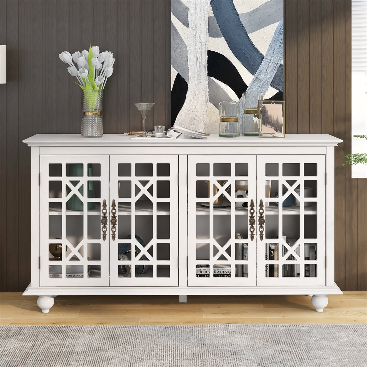Accent Storage Cabinet, Morden Sideboard with Adjustable Height Shelves ...