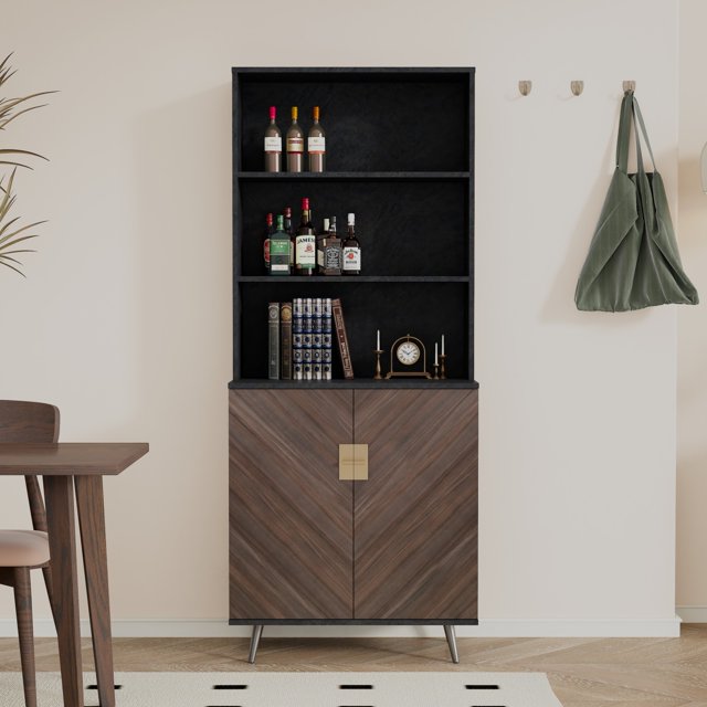 Accent Storage Cabinet with Doors, Bar Cabinet Buffet Cabinet with ...
