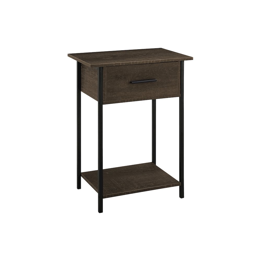 Accent Table - 2 Tier - Living Room - Side Table - Dark Oak Laminate - Black - Walmart.com