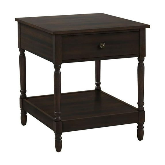 Accent Table - 2 Tier - Square - Nightstand - Brown Veneer ...