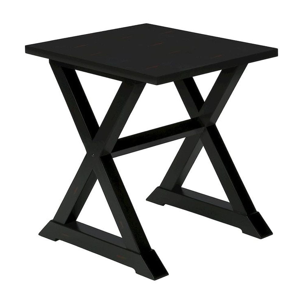 Accent Table - End - Side Table - Square - Nightstand - Black Veneer - Walmart.com