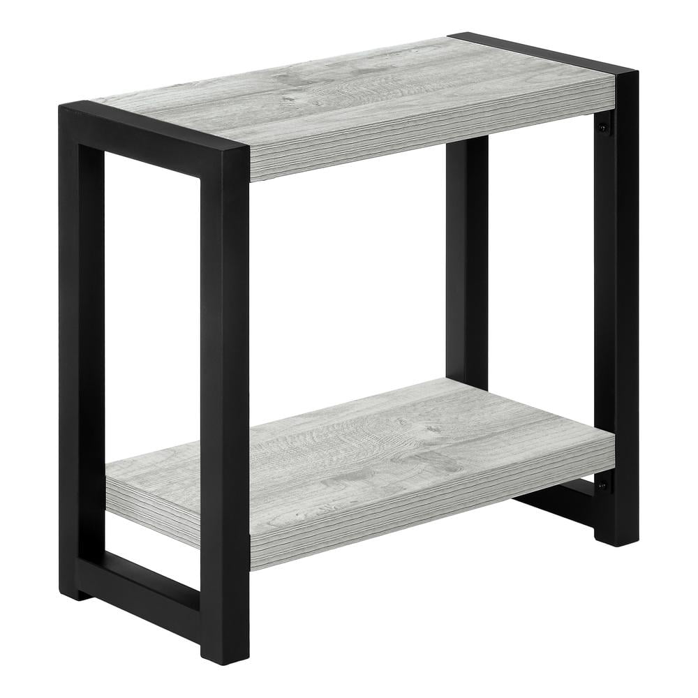 Accent Table Side End Narrow Small 2 Tier Bedroom Metal Grey - Walmart.com