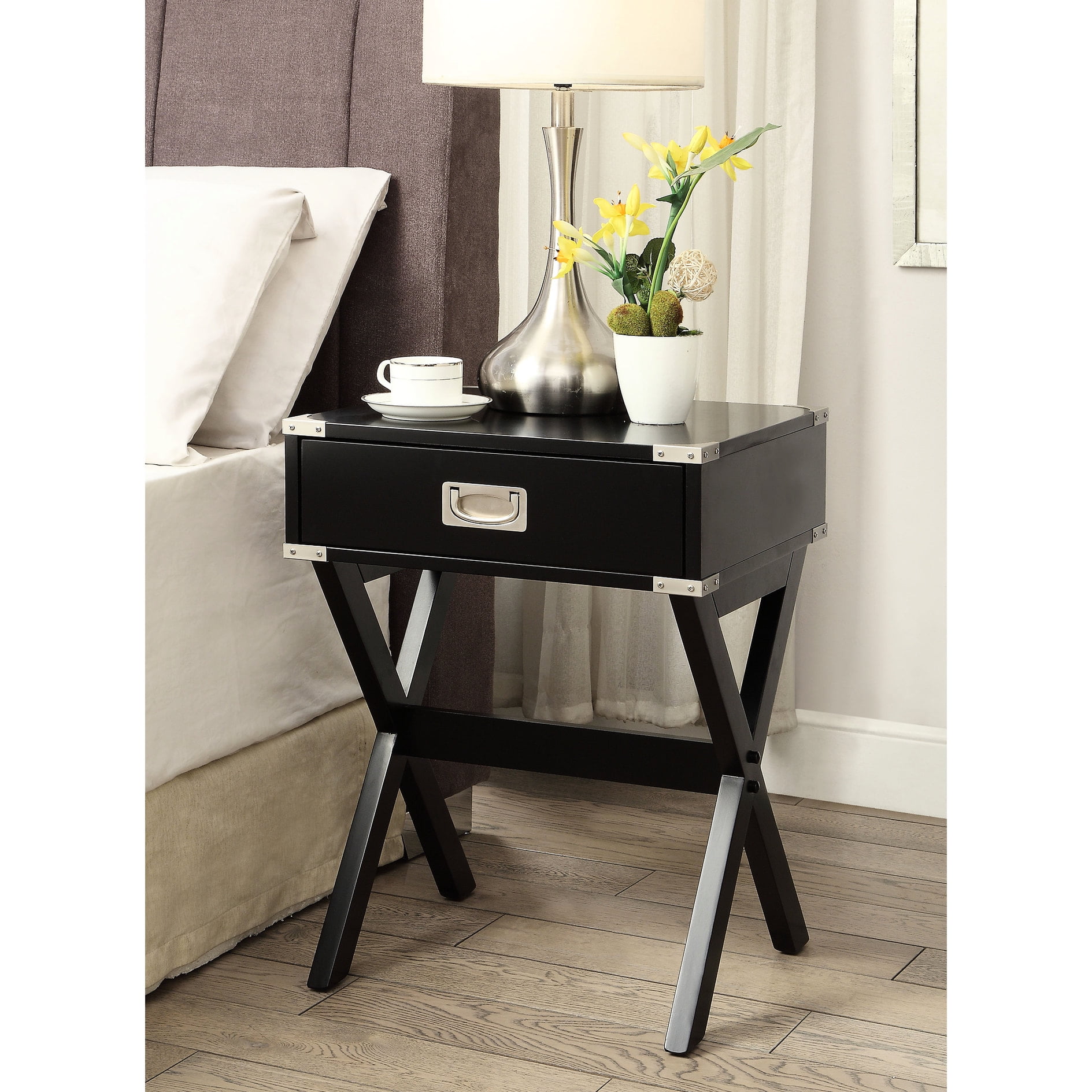 Accent Table | Single Drawer for Easy Organization, Metal Glide Support ...