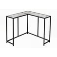 Accent Table with L-Shaped Design & White Marble Look|Black Metal Frame ...