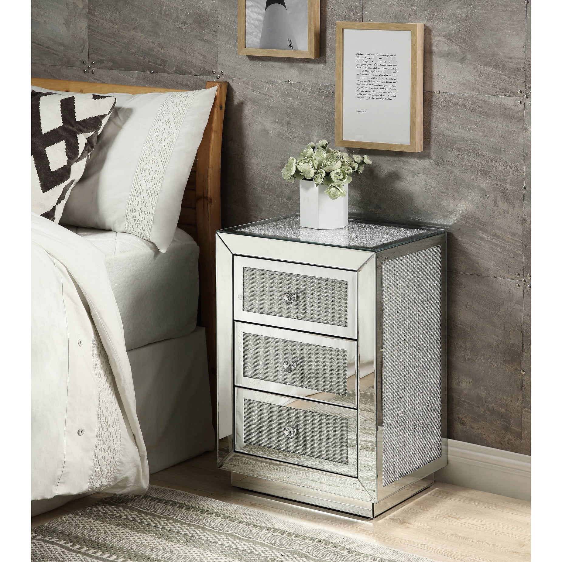 Accent Table with Mirror | 3 Drawers for Organization | Durable ...