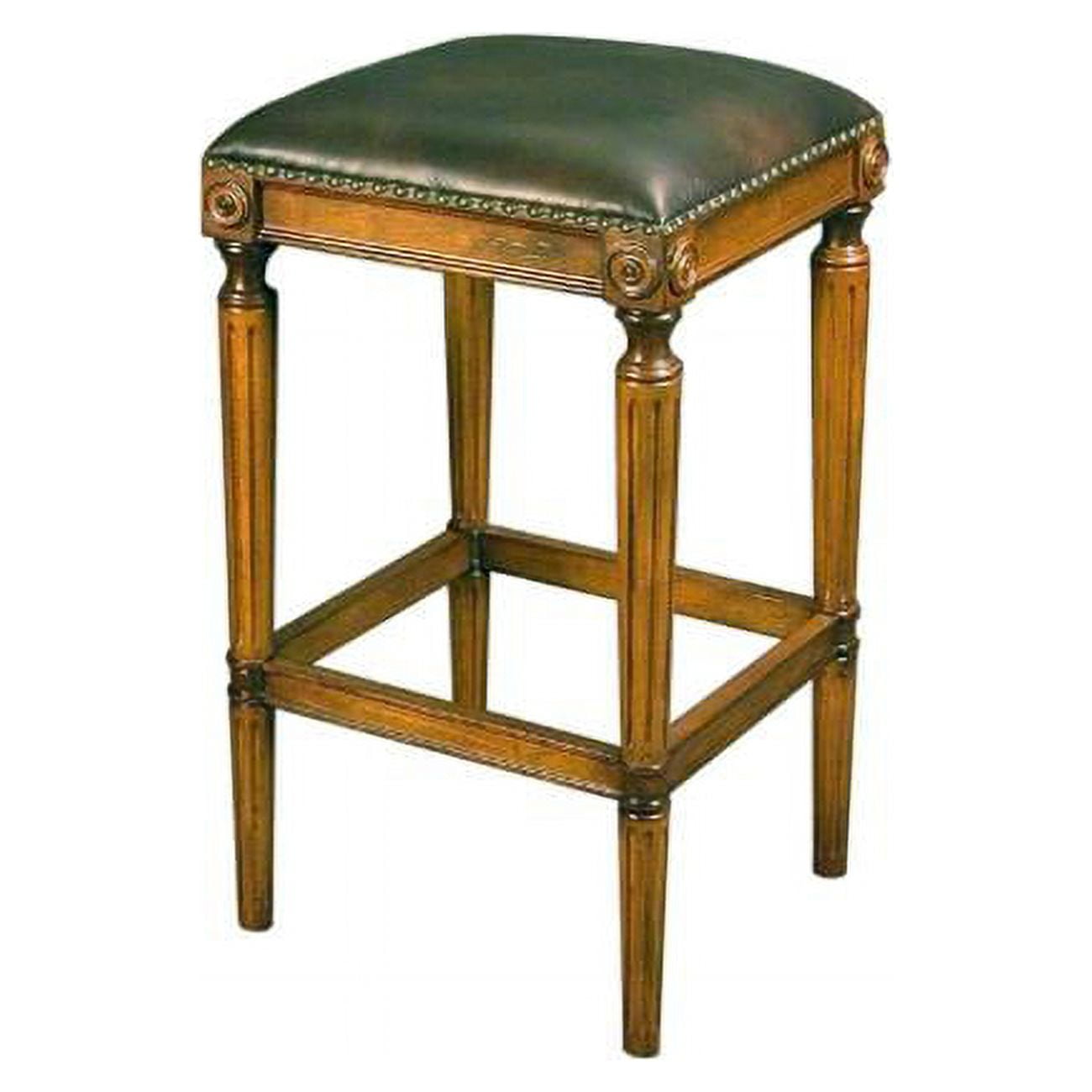 Accents Beyond 1260 Pair of Bar Stools with Fluted Legs, Cherry ...