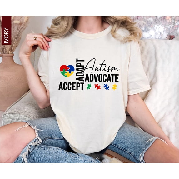 Accept Adapt Advocate Shirt, Autism Awareness Shirt, April Autism ...