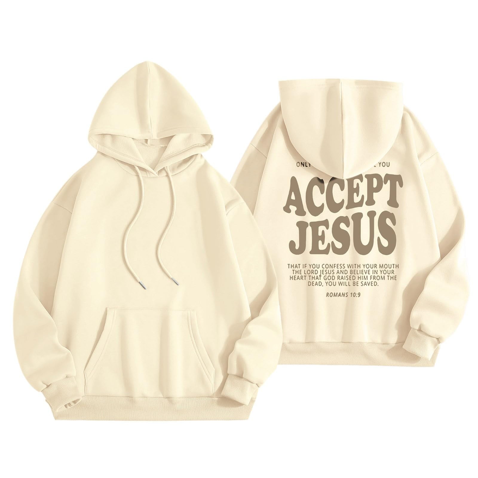 Accept Jesus Hoodie Christian Sweatshirts for Teen Girls Long Sleeve ...