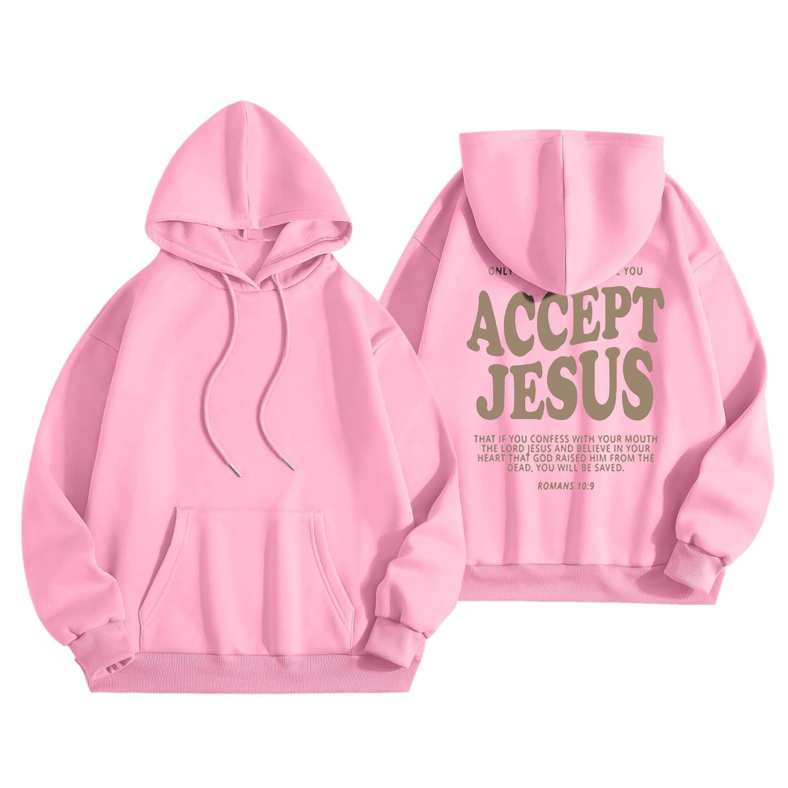 Accept Jesus Hoodie for Teen Girls Christian Sweatshirt Long Sleeve ...