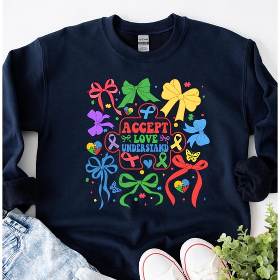 Accept Love Understand Coquette Shirt Autism Acceptance Shirt ...