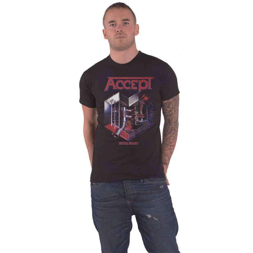 Accept T Shirt Metal Heart Band Logo new Official Mens Black - Walmart.com