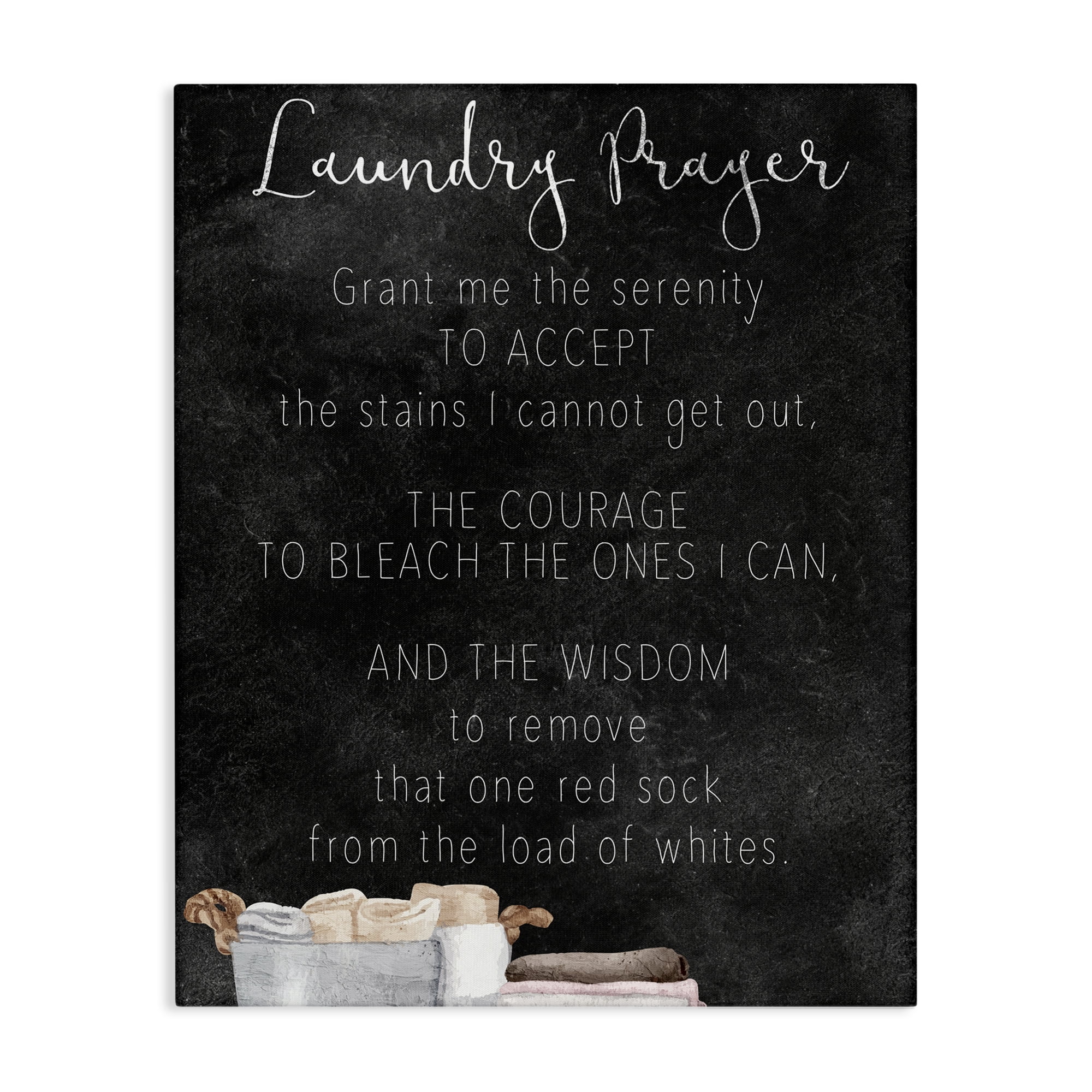 Accept The Stains Laundry Prayer Canvas Wall Art, design by Kim Allen ...