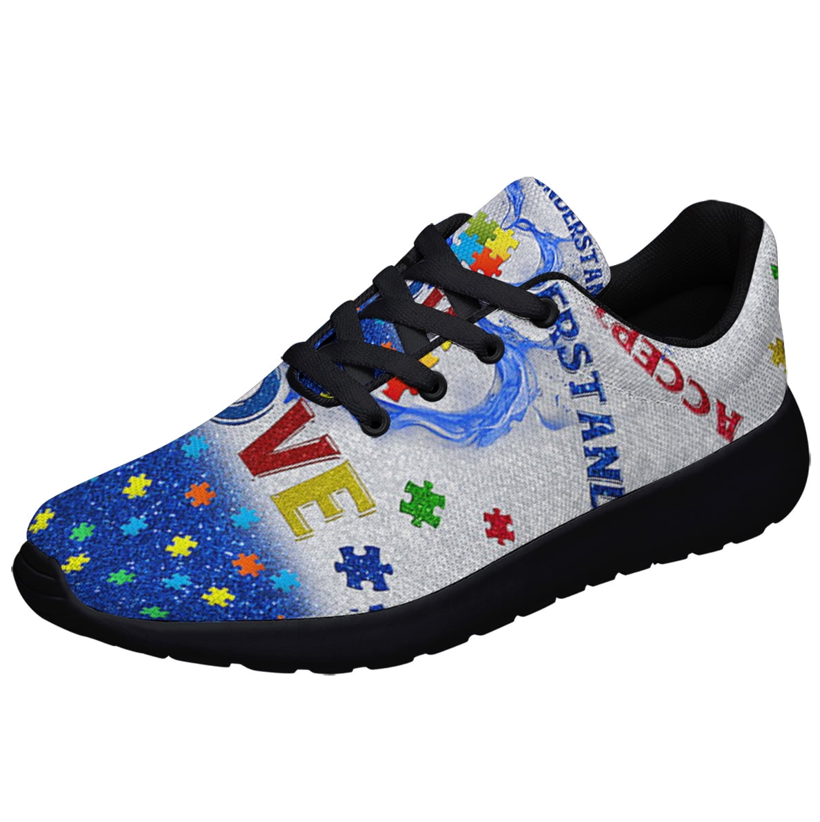 Accept Understand Love Autism Shoes Sneakers for Women Men Black Size 3 ...