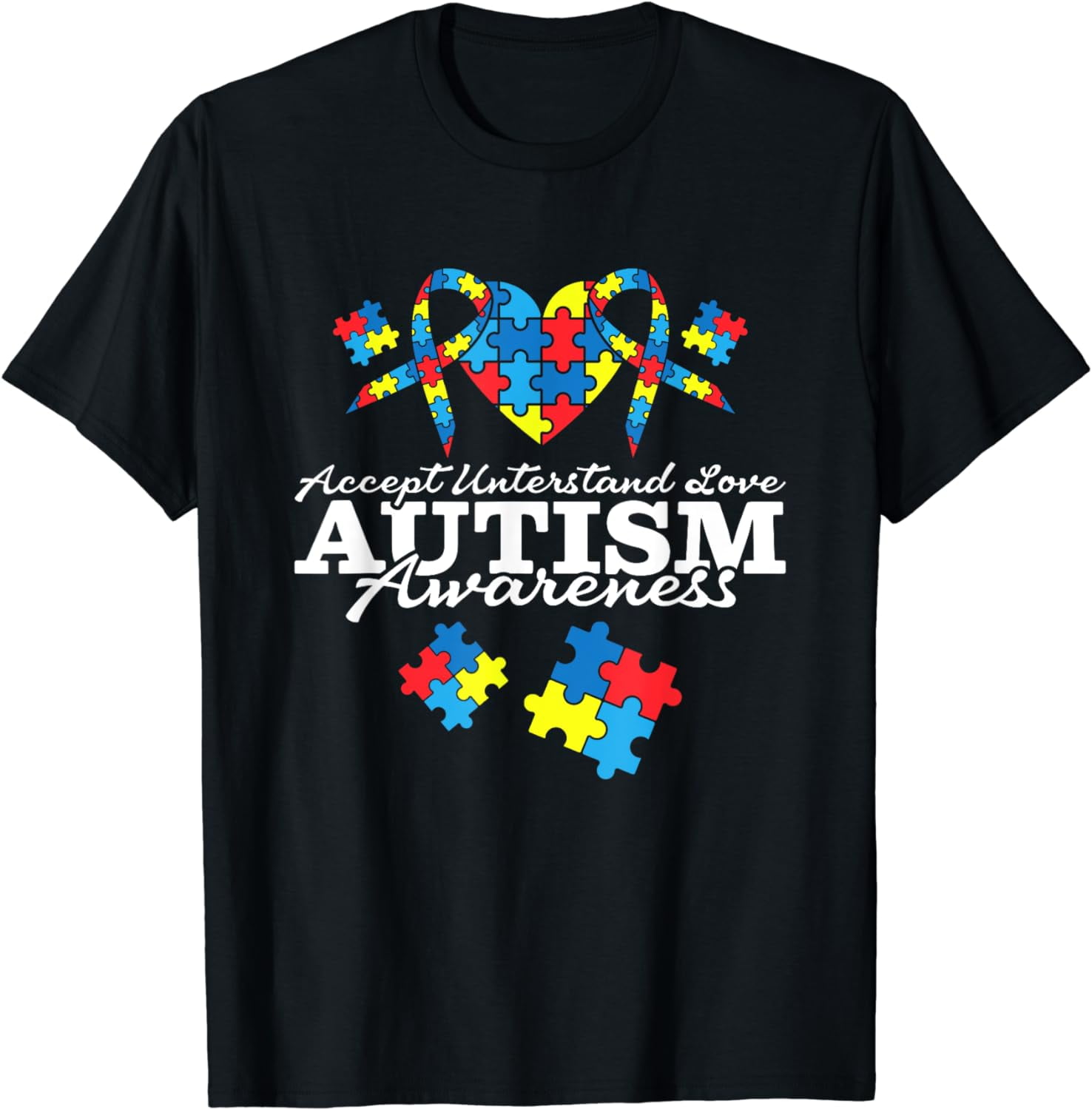 Accept Unterstand Love, Autism Awareness T-Shirt - Walmart.com