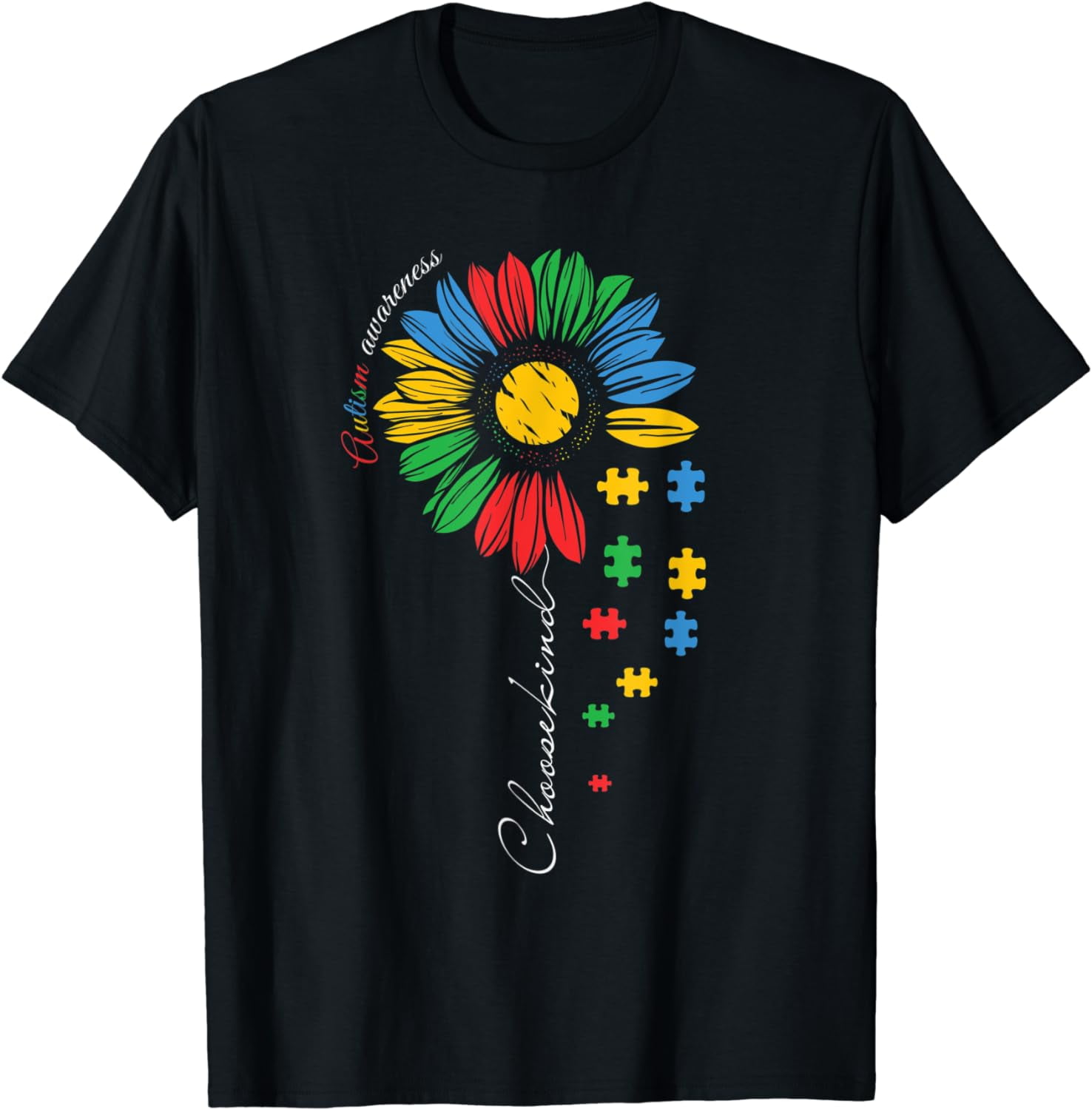 Accept understand Autistic Kids Autism Awareness Sunflower T-Shirt ...