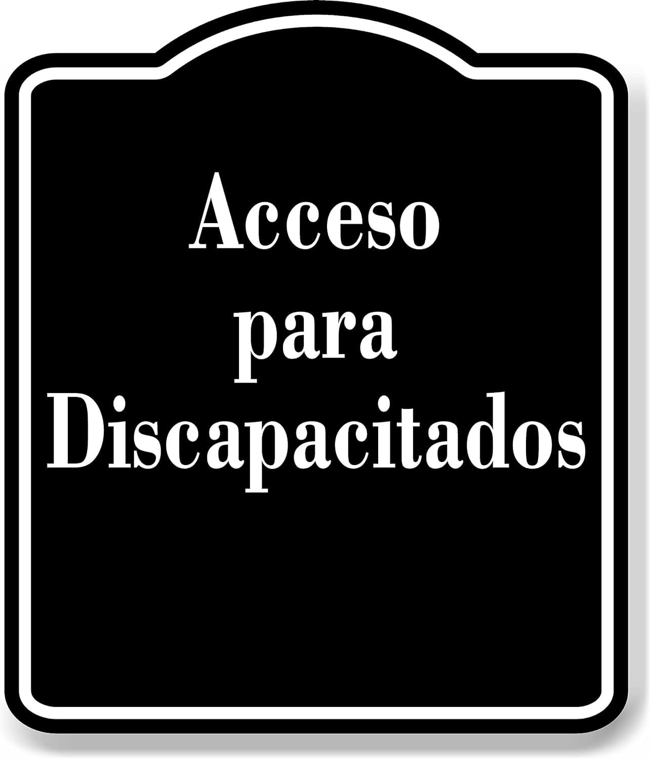 Acceso para Discapacitados Spanish firmar BLACK Aluminum Composite Sign ...