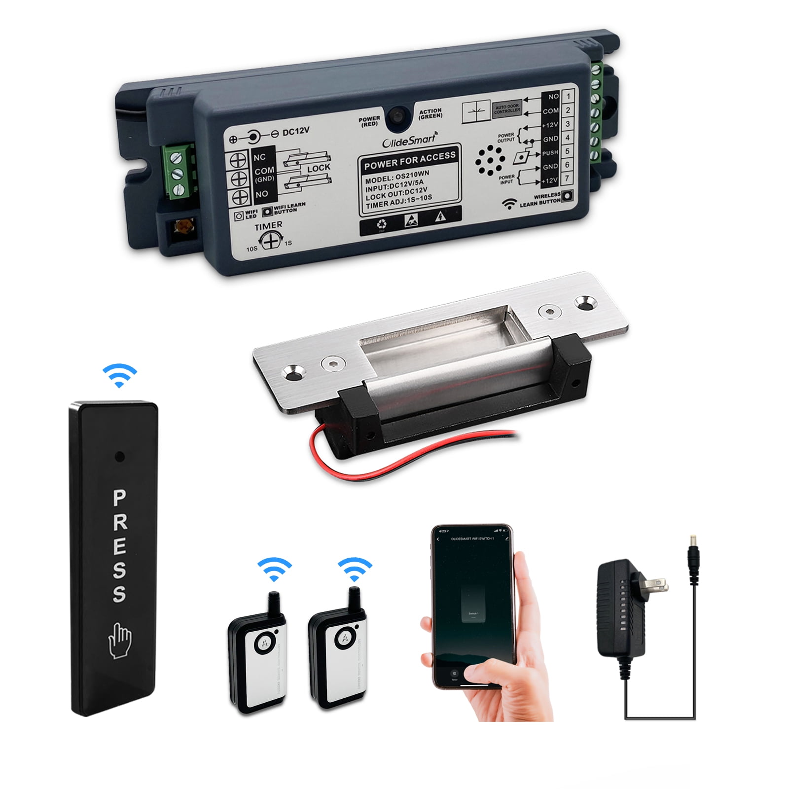 Olide autodoor Smart WIFI Access Control System, Alexa Compatible ...