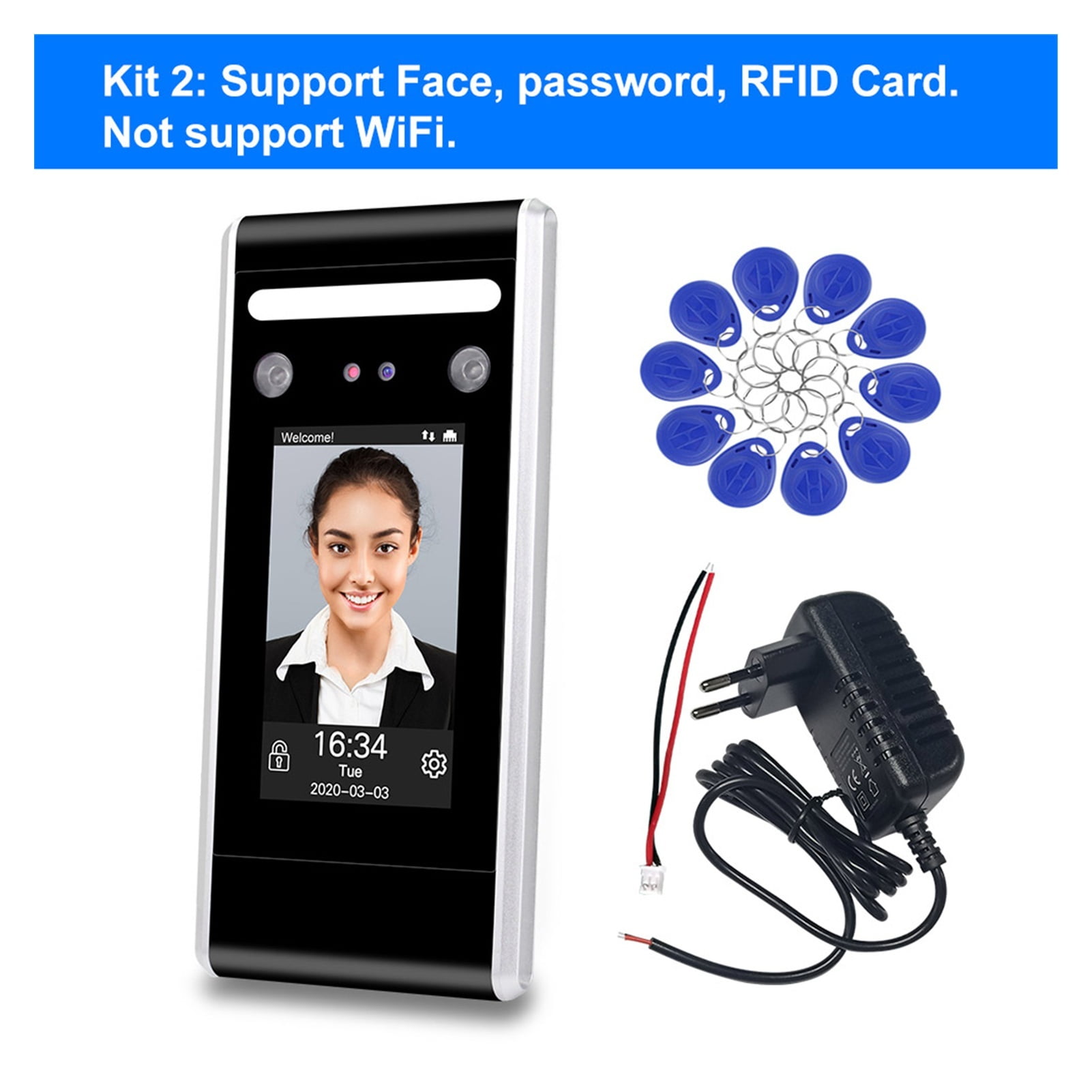 Access Control Keypad WiFi TCP/IP/USB Dynamic Face Biometric System Facial Time Attendance ...