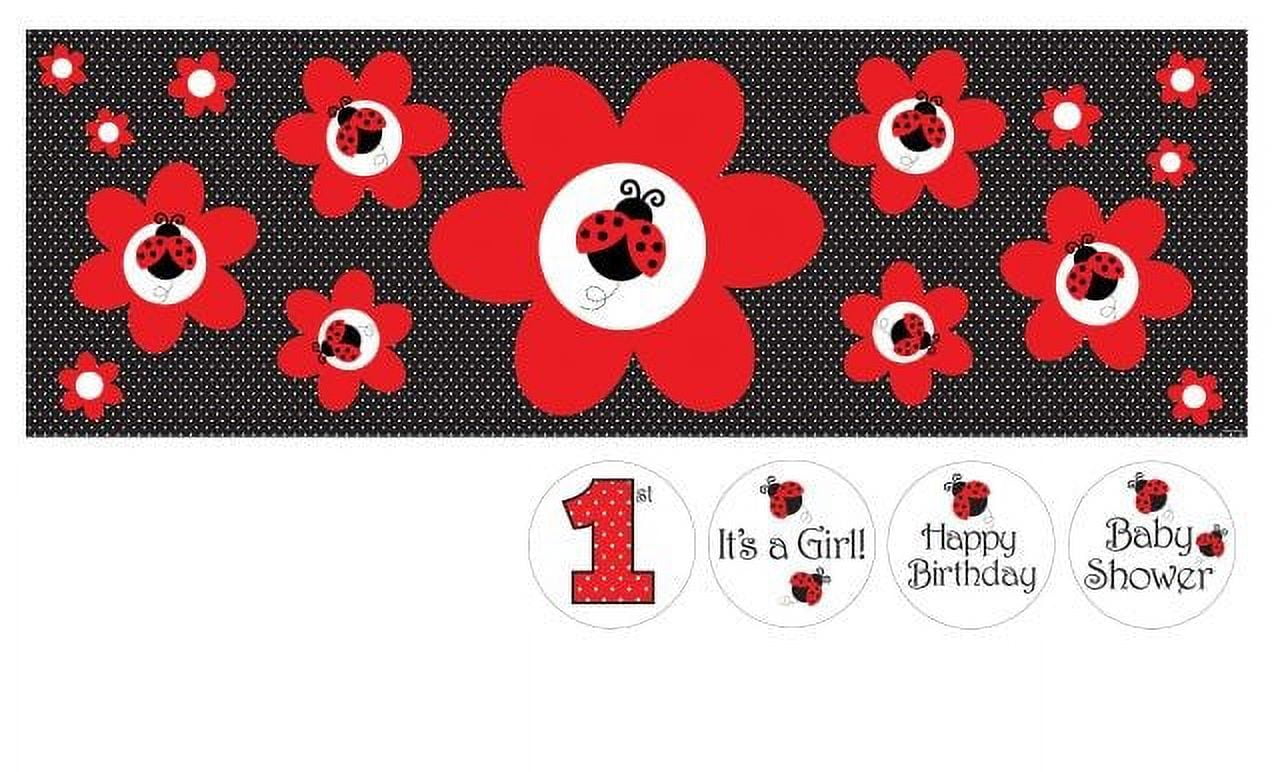 Access Ladybug Fancy Giant Party Banner With Stickers, 20" x 60", 1 Ct ...
