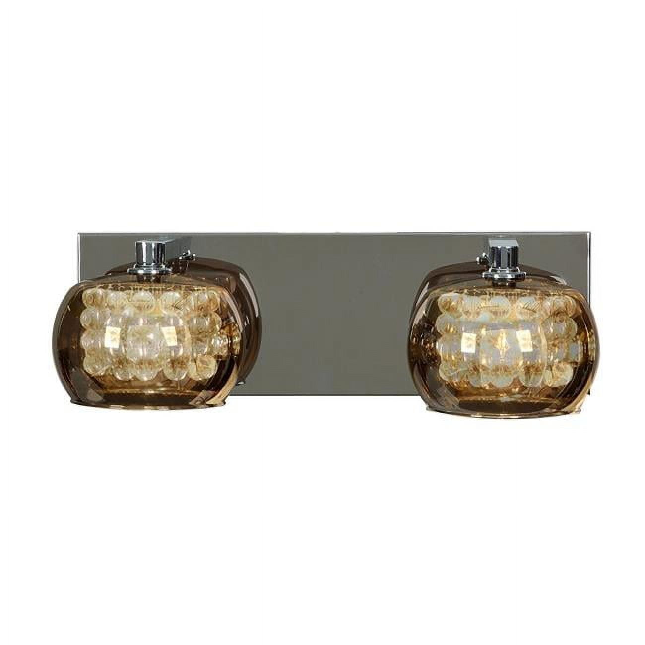 Access Lighting 52112-CH-MIR Glam Two Light Vanity, Mirror Glass Shade - Chrome - Walmart.com