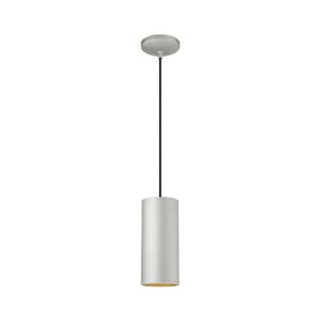 Access Lighting 1 Light Pendant in Black with Antique Brushed Brass ...