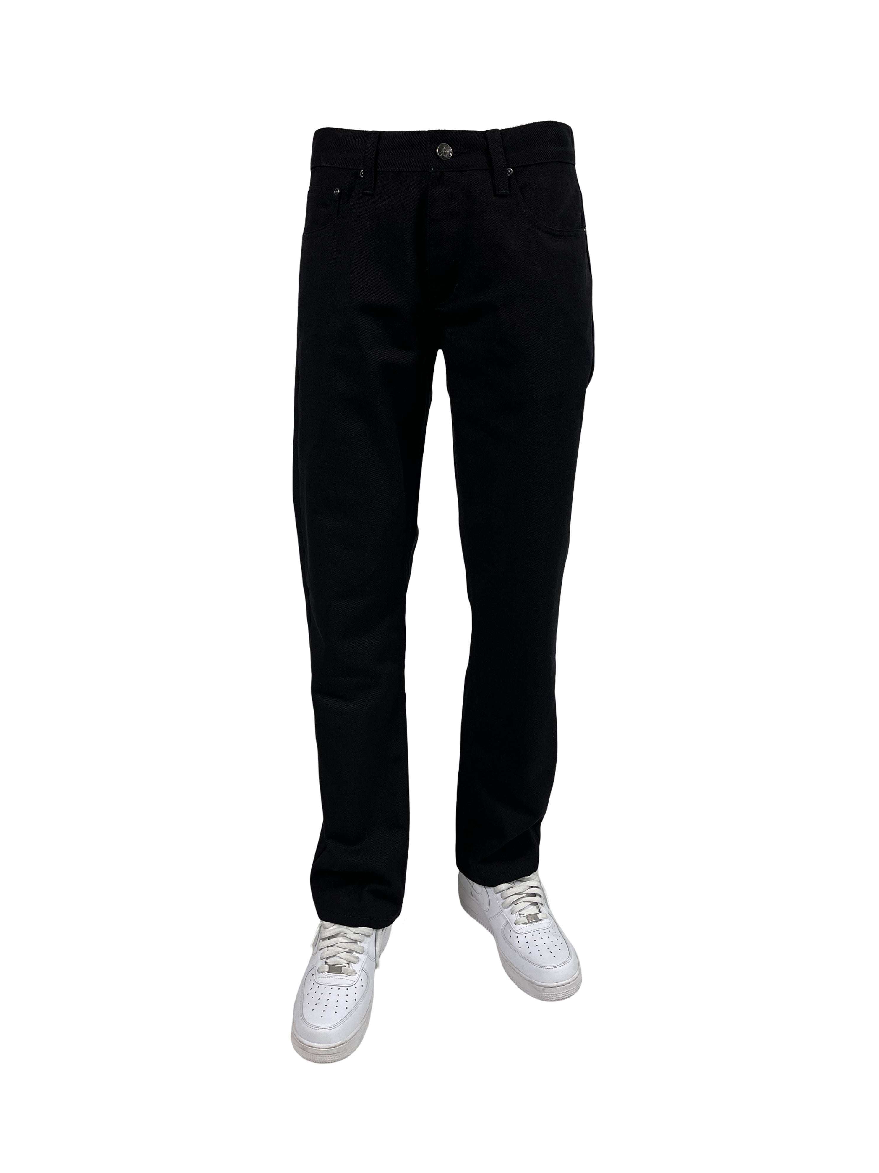 Access Men's Slim Straight Relaxed Fit Twil Pants (Black, 50x32 ...